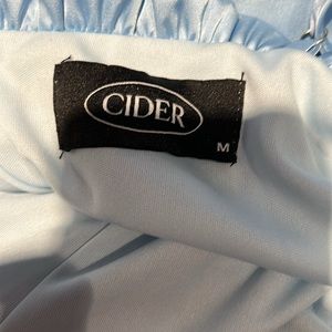 Cider | Dresses | Cider Medium Baby Blue Ruched Satin Dress | Poshmark